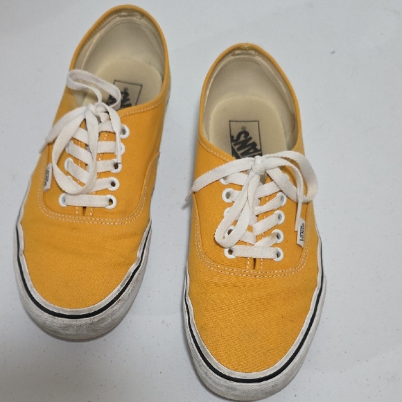 Vans | Shoes | Vans Mustard Canvas Shoes With White Accents | Poshmark